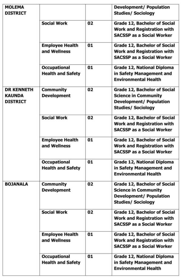 30 x North West Dept of Social Development: Graduate Internships 2021